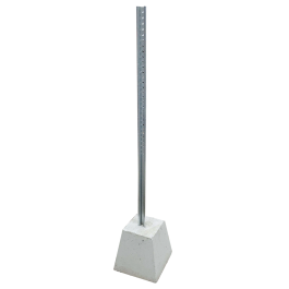 60" Mini U-Channel Post with 100 Lbs. Concrete Base