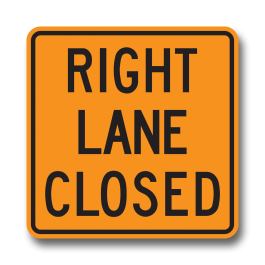 TC-3RT RIGHT LANE CLOSED TAB
